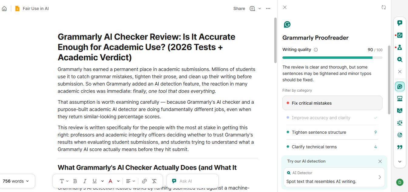 Grammarly AI Checker Review: Is It Accurate Enough for Academic Use ...